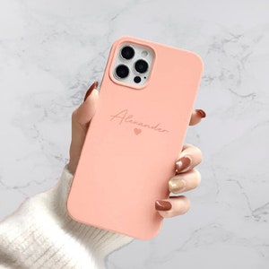 Personalized Name Heart Soft Silicone Custom Shockproof Pastel Phone ...