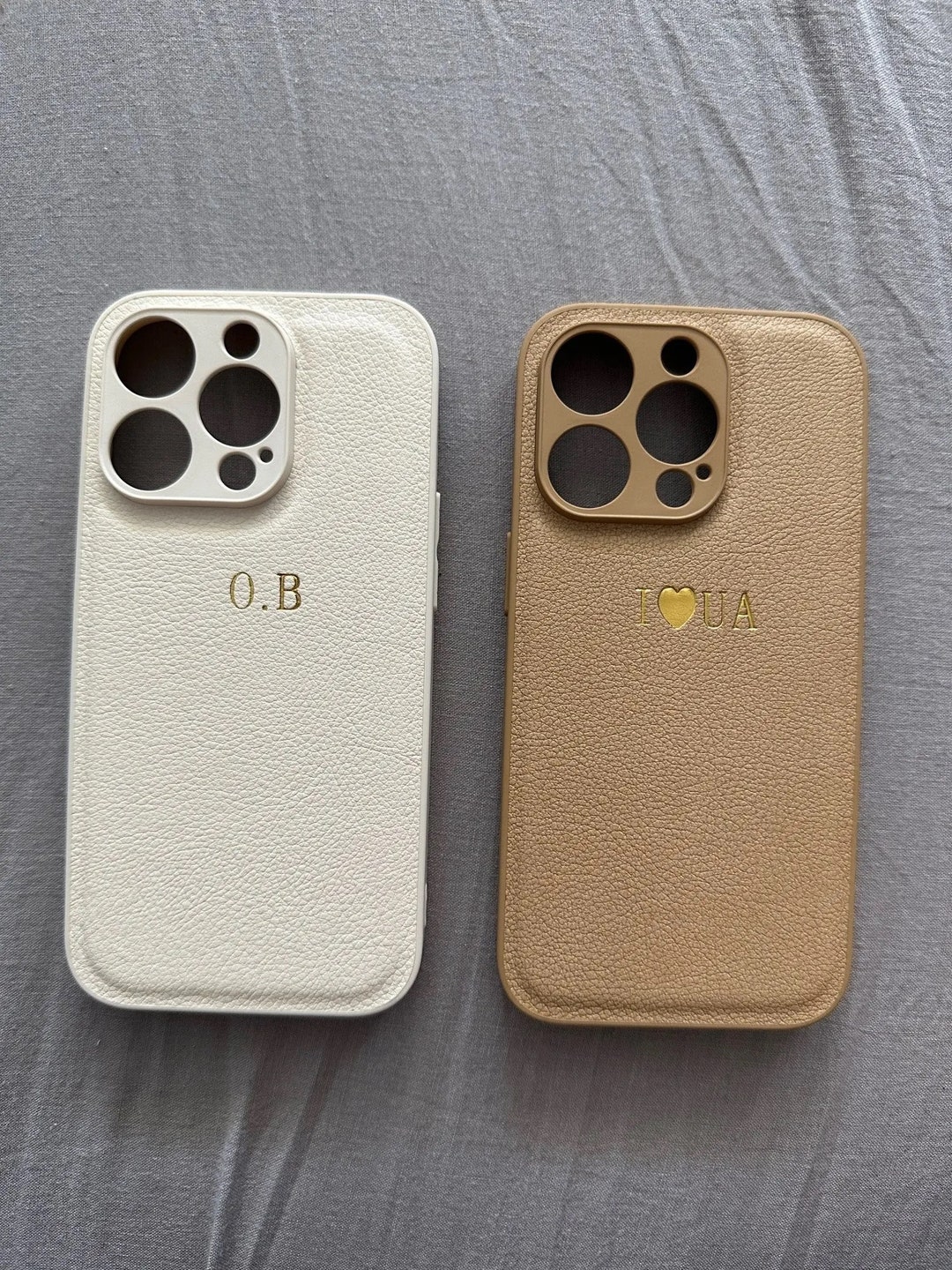 Personalized Gold Initial Leather Custom Monogram Embossed Engraved ...