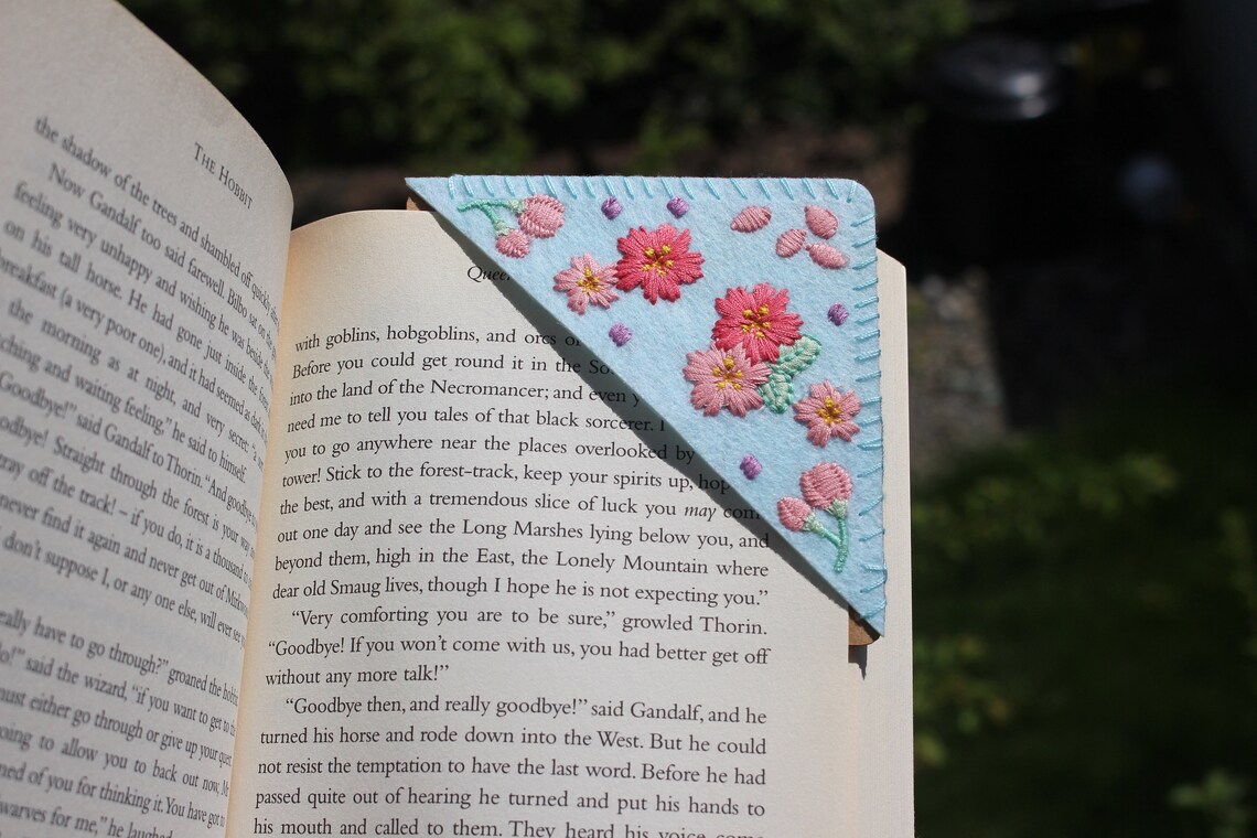 Cute Embroidered Cherry Blossom Flower Corner Bookmark|pretty Sakura ...