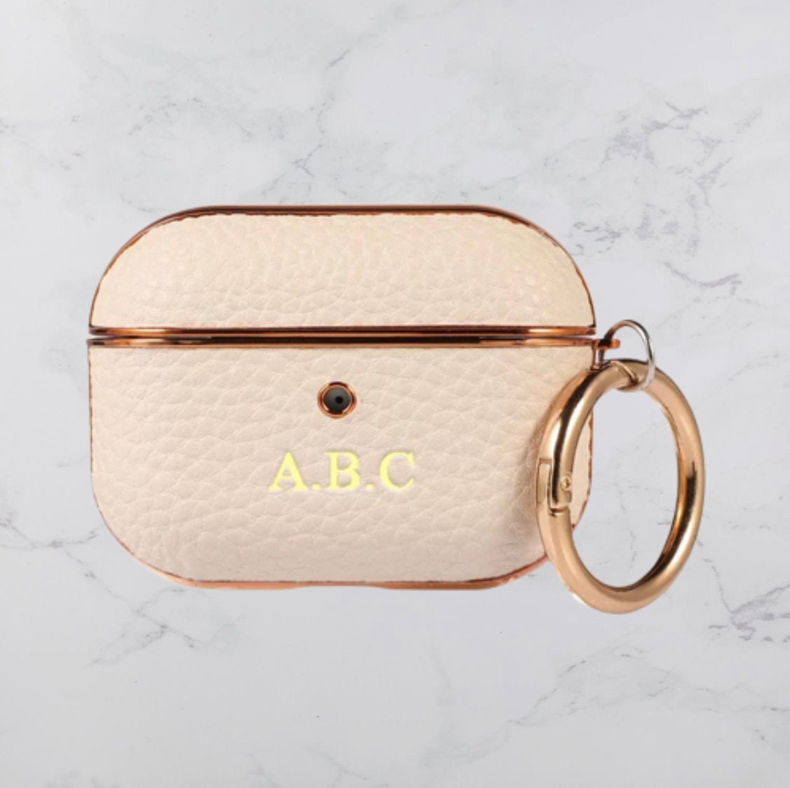 Personalized Custom Gold Initials Monogram Leather Airpod - Etsy