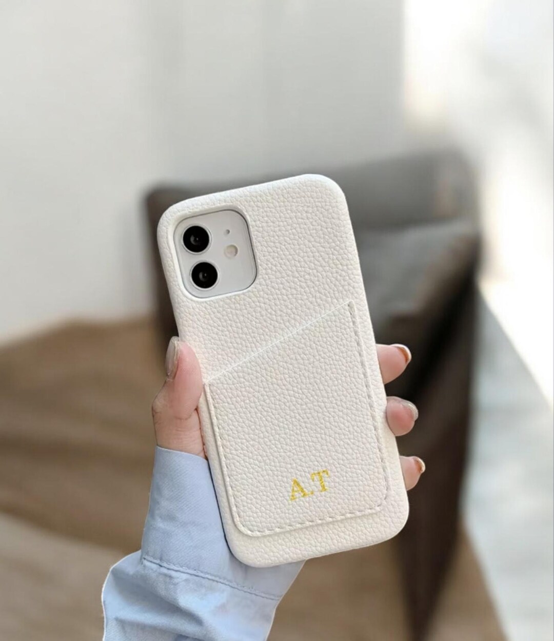 Personalized Gold Embossed Initial iPhone 16 15 Case Custom Monogram ...