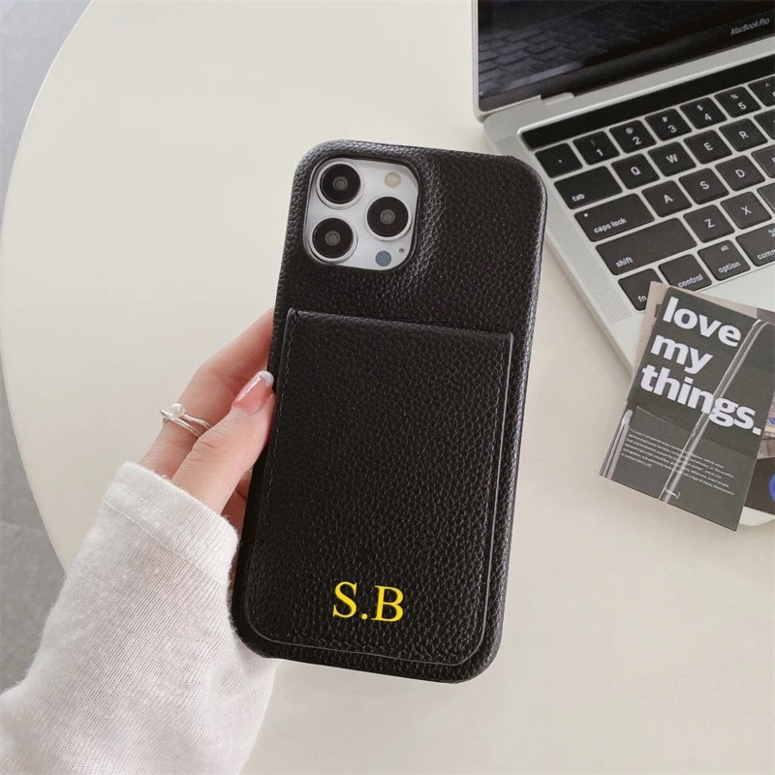 Personalized Gold Initial Letters Custom Name Wallet Card Holder Wallet ...