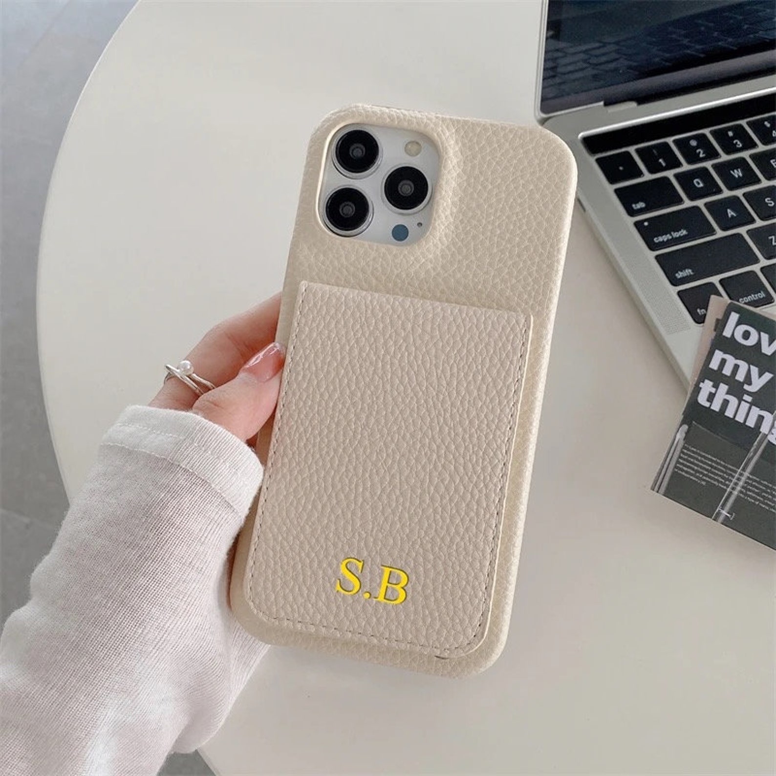 Personalized Gold Initial Letters Custom Name Wallet Card Holder Wallet ...