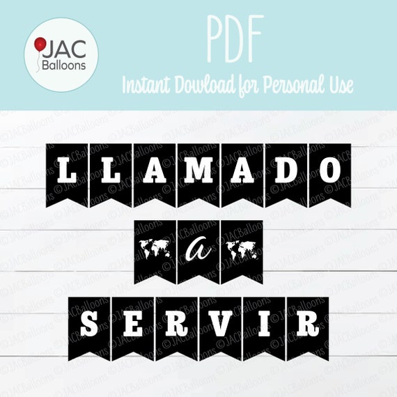 Llamado a Servir Misionero Bandera Spanish Called to Serve - Etsy