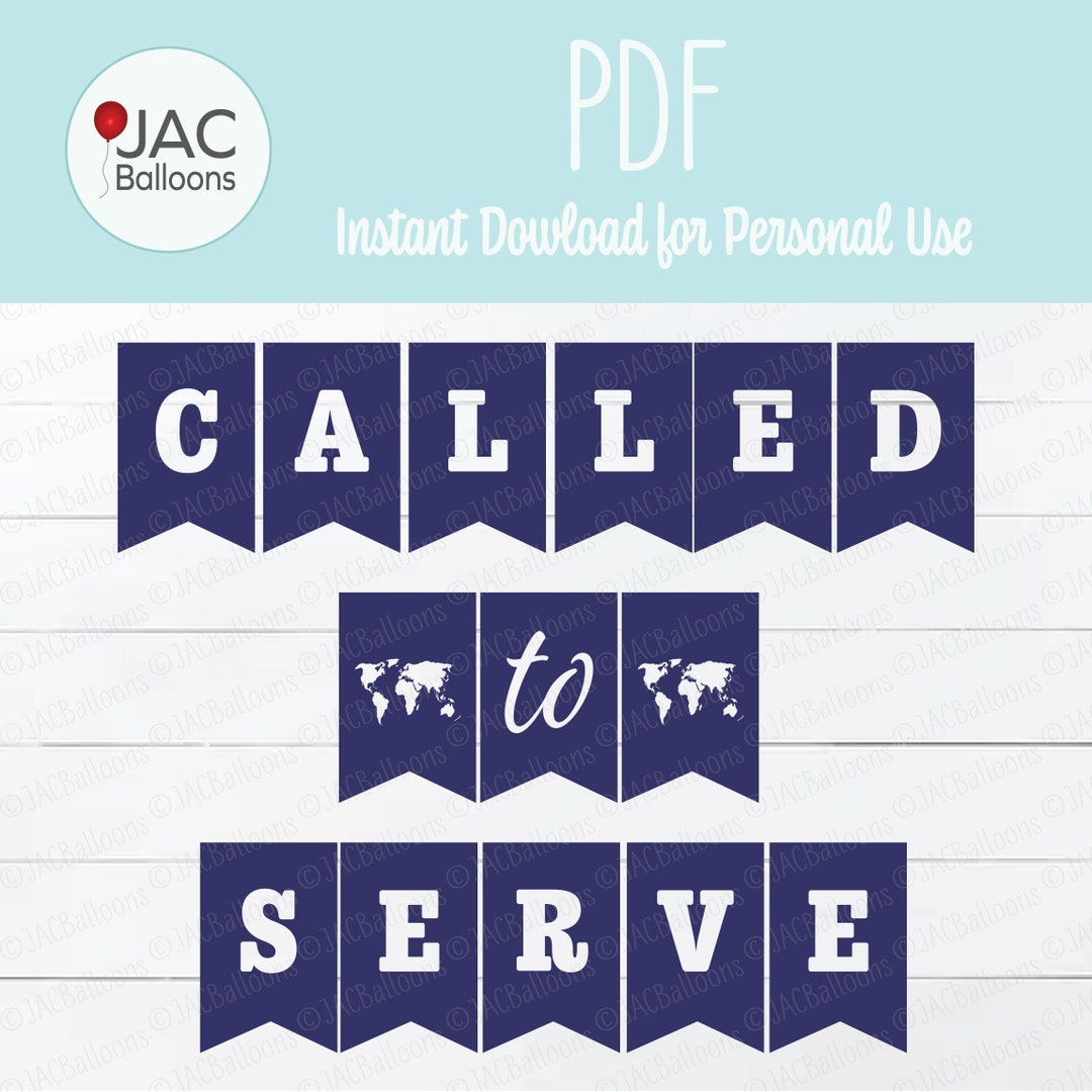 Called to Serve Navy Banner Navy Blue • Missionary Banner • Called to ...