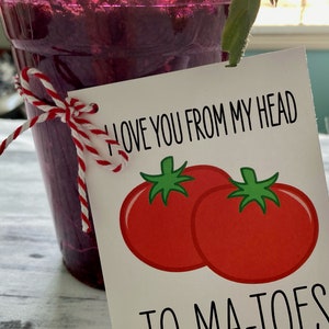 Mother's Day Gift Tag • I Love You From My Head To-ma-toes • Tomato ...