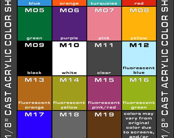 1/8" (3mm) Acrylic SHEETS