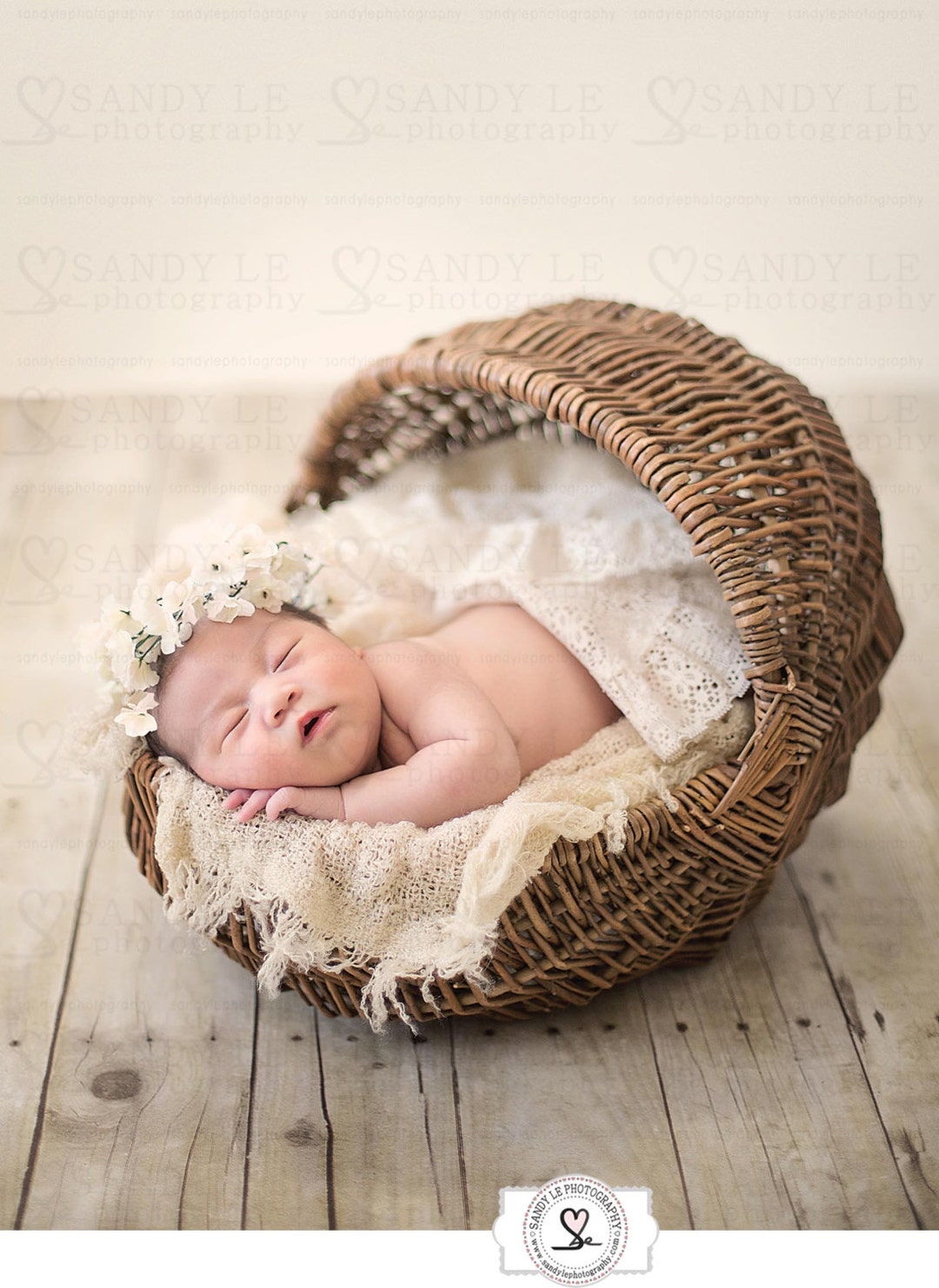 Newborn Digital Backdrop - Baby Cradle Weave Basket Background ...