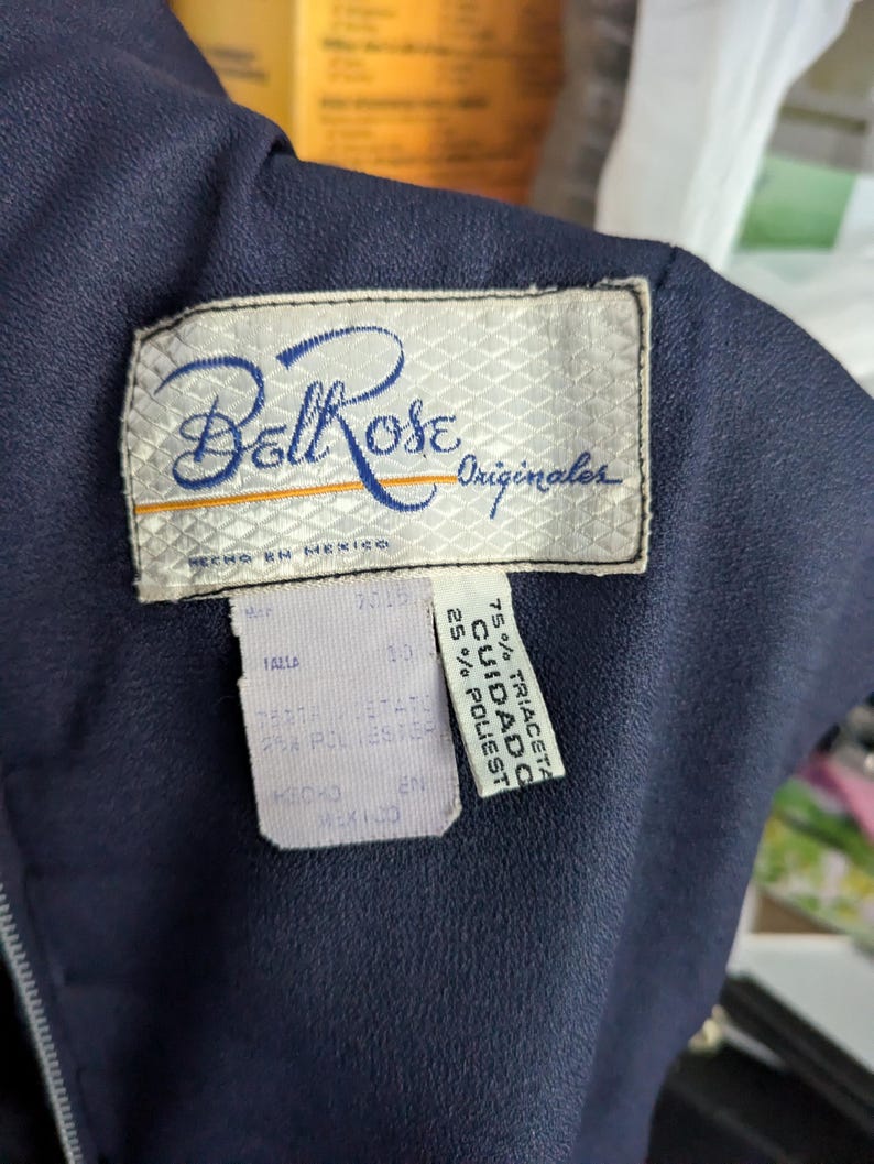 Vintage Nautical Dress by Bell Rose Originales - Navy Blue With White ...
