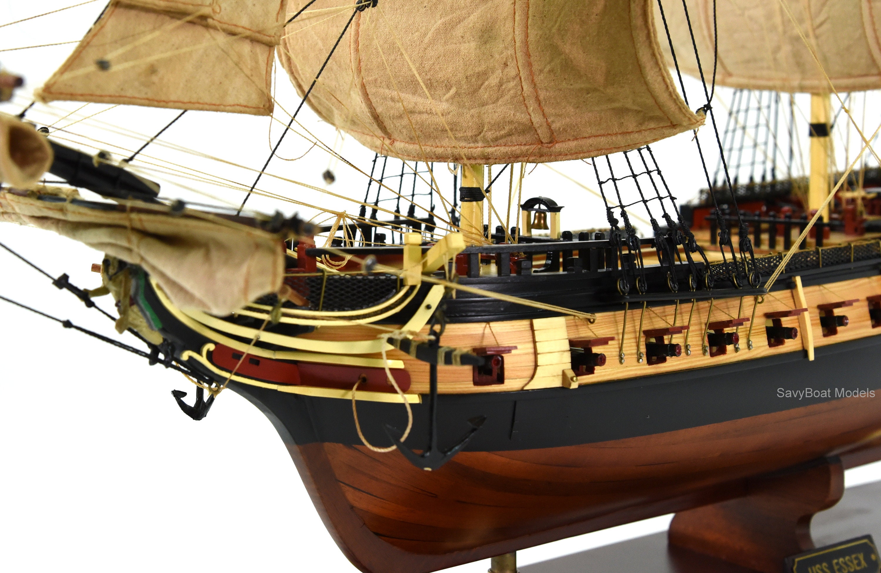 1799 Uss Essex Sailing Frigate Tall Ship Model 32 Etsy