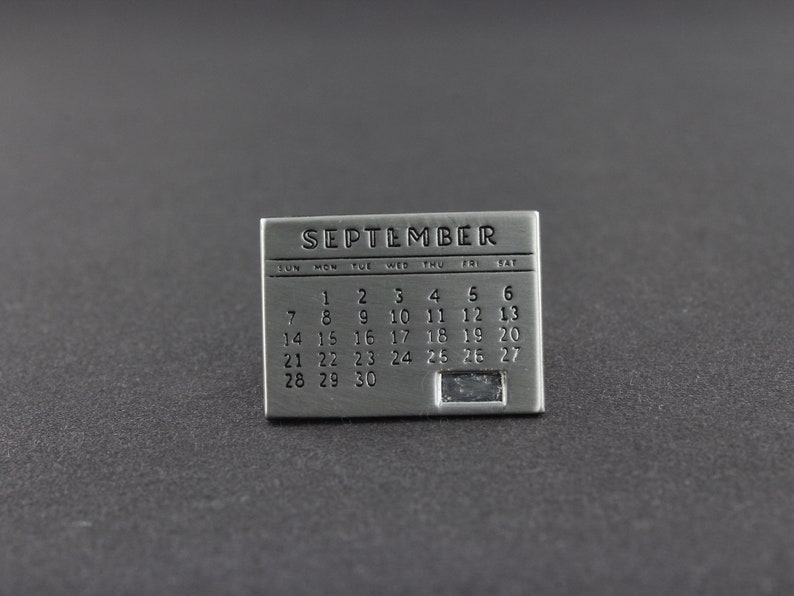 Vintage Hickok Month of September Calendar Shiny Silver Tone ...