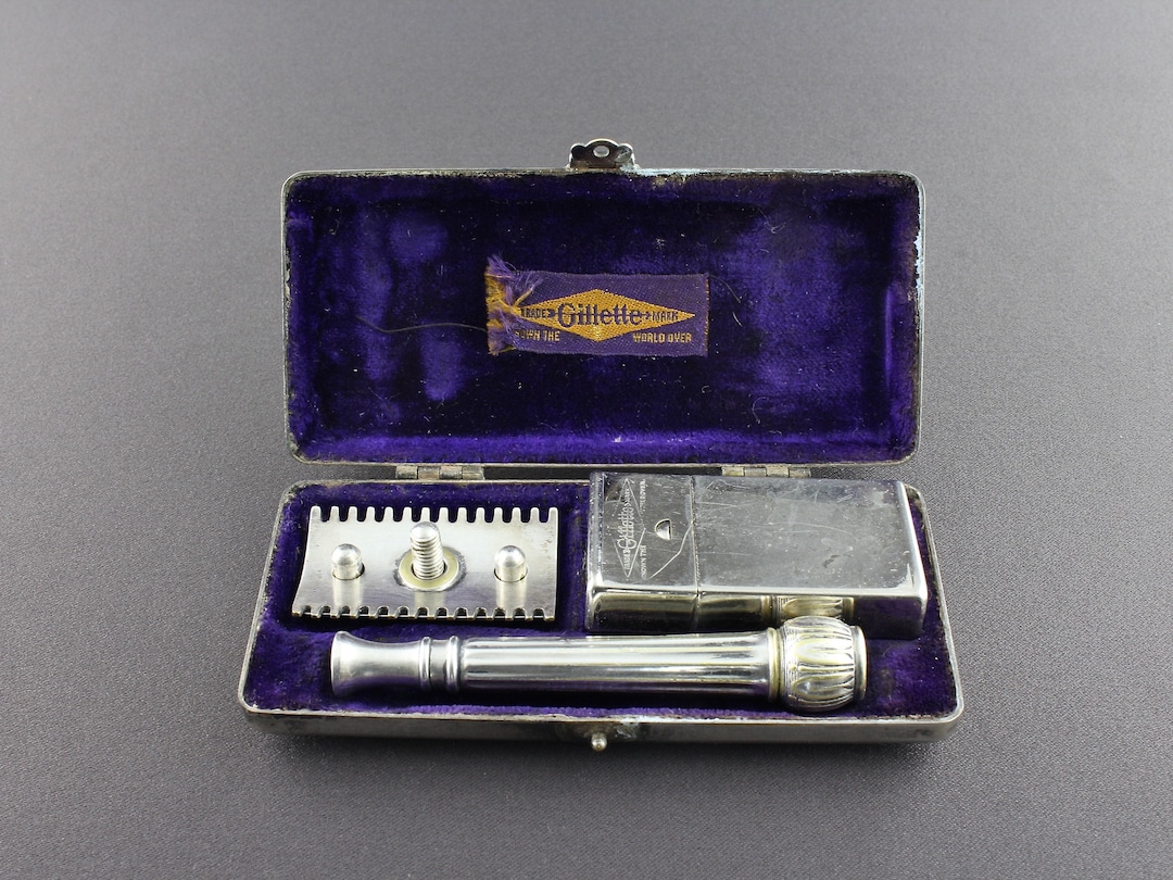 Vintage 1904 King Gillette Pocket Edition Silver Double Edge Safety ...