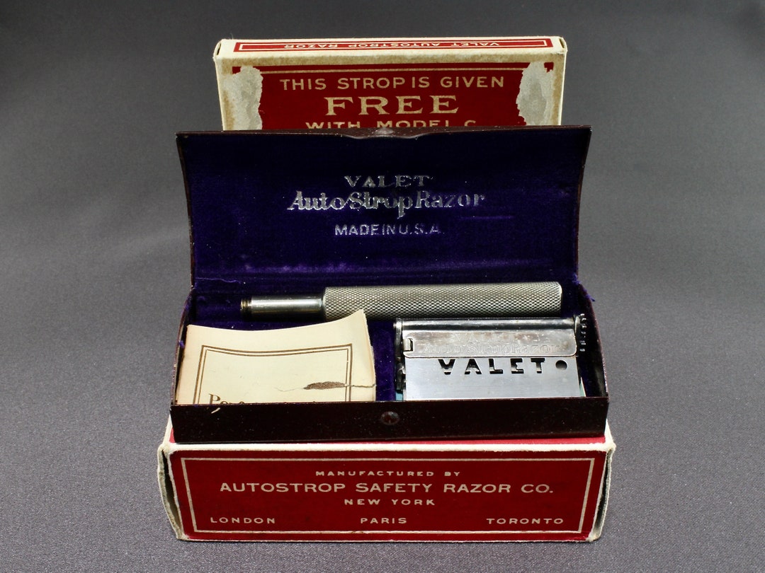 Vintage 1920s Valet Autostrop Model C Single Edge Silver Safety Razor ...