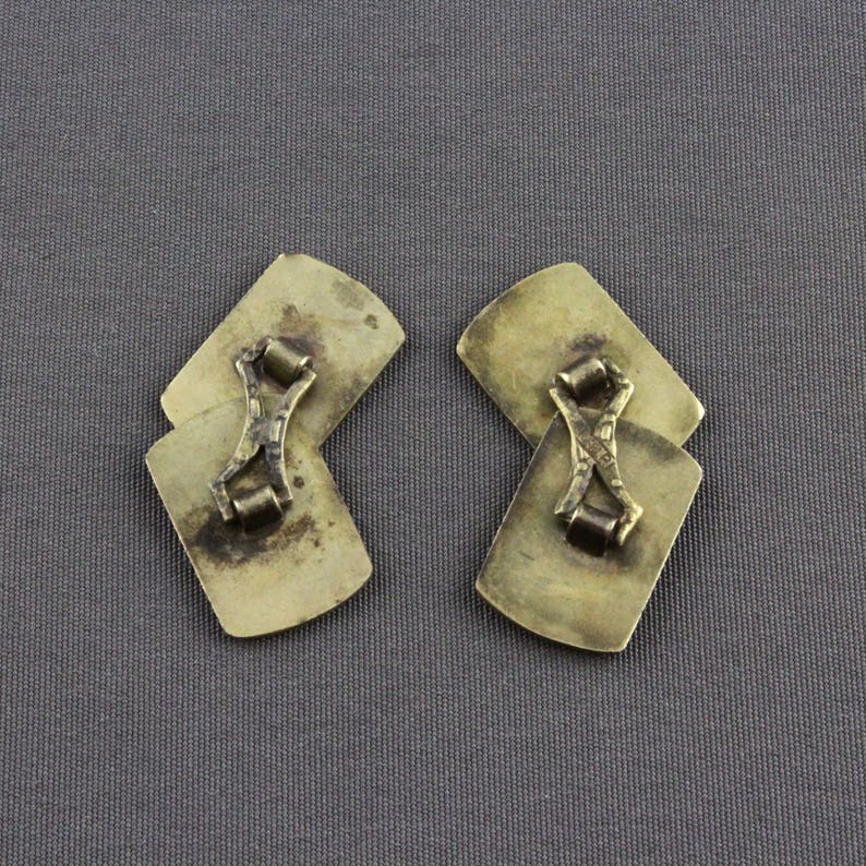 Vintage Art Deco Shiny Gold Tone Rectangular Engraved and | Etsy