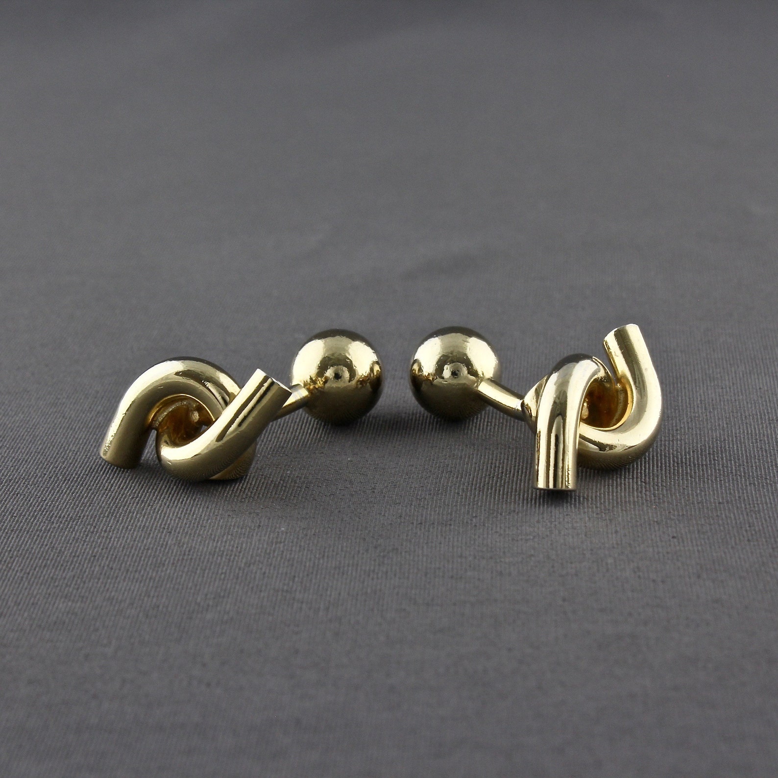 Vintage Swank Shiny Gold Tone Twisted Rods Knot Double Sided - Etsy