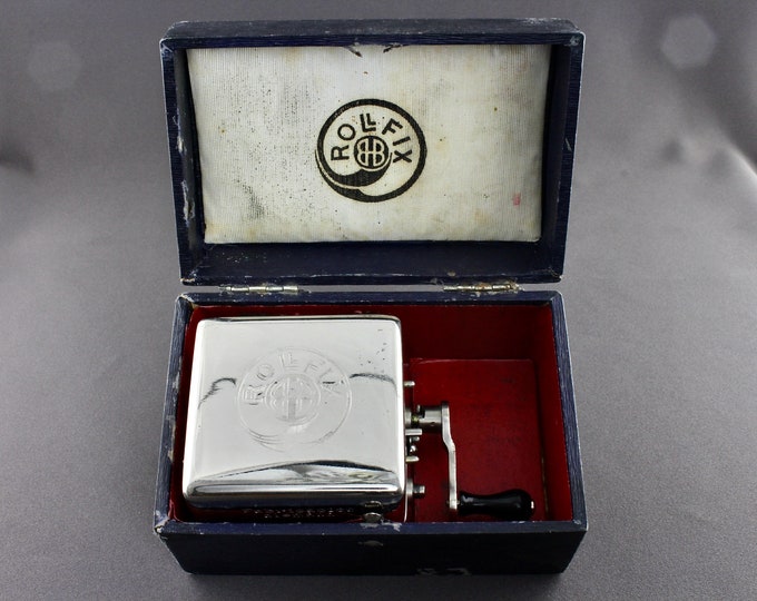 Vintage 1920s Roll Fix German Razor Blade Sharpener in Original Black ...
