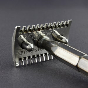 Vintage 1930s Leresche Silver Double Edge Safety Razor and Unused Blade ...