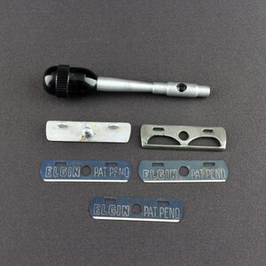 Vintage 1930s Elgin Art Deco Black Pen Style Silver Single Edge Safety ...