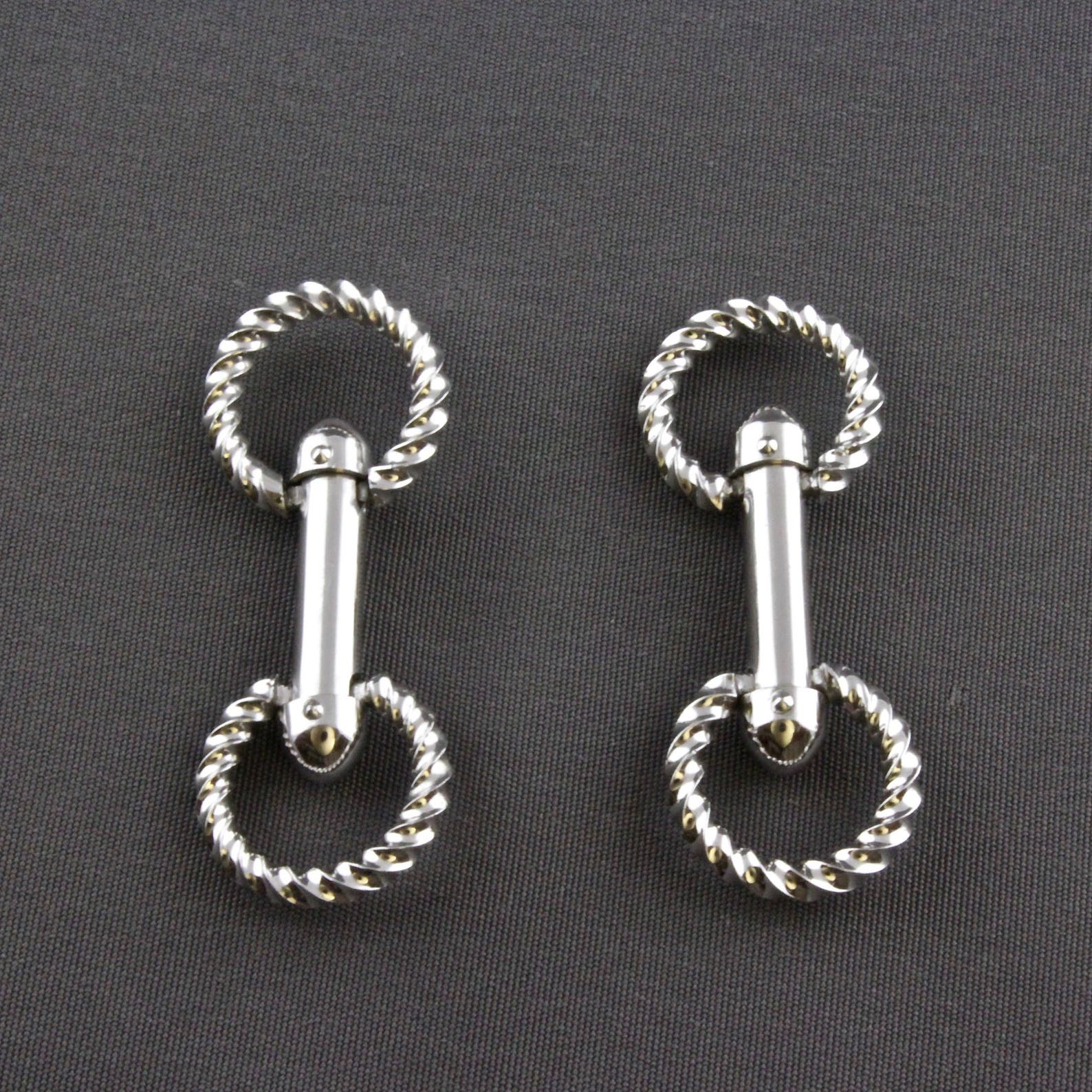 Vintage 800 Silver Art Deco Twisted Rope Design Double Sided - Etsy