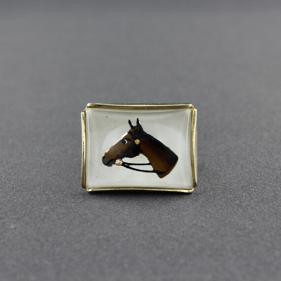 Vintage Anson Brown Horse Reverse Cut Crystal Intagli… - Gem