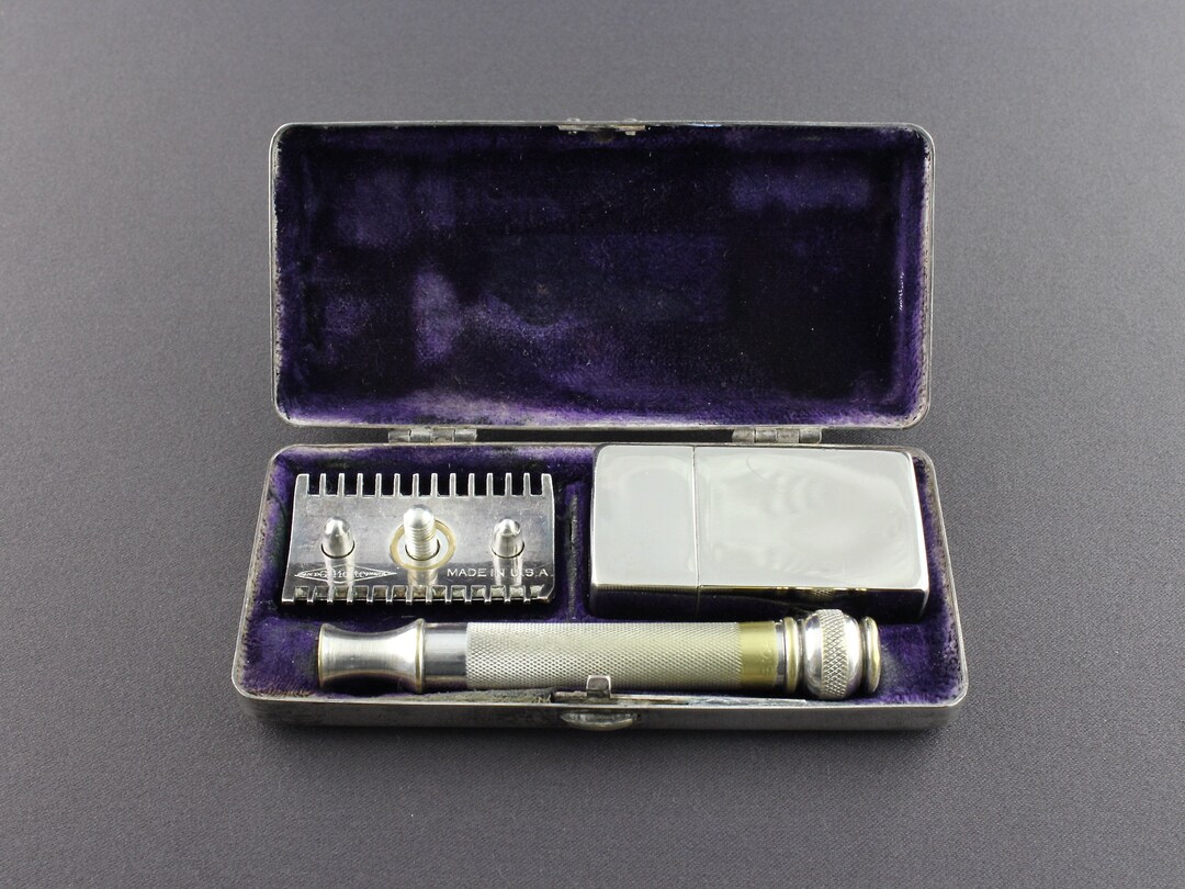 Vintage 1904 Gillette Pocket Edition Silver Double Edge Safety Razor ...