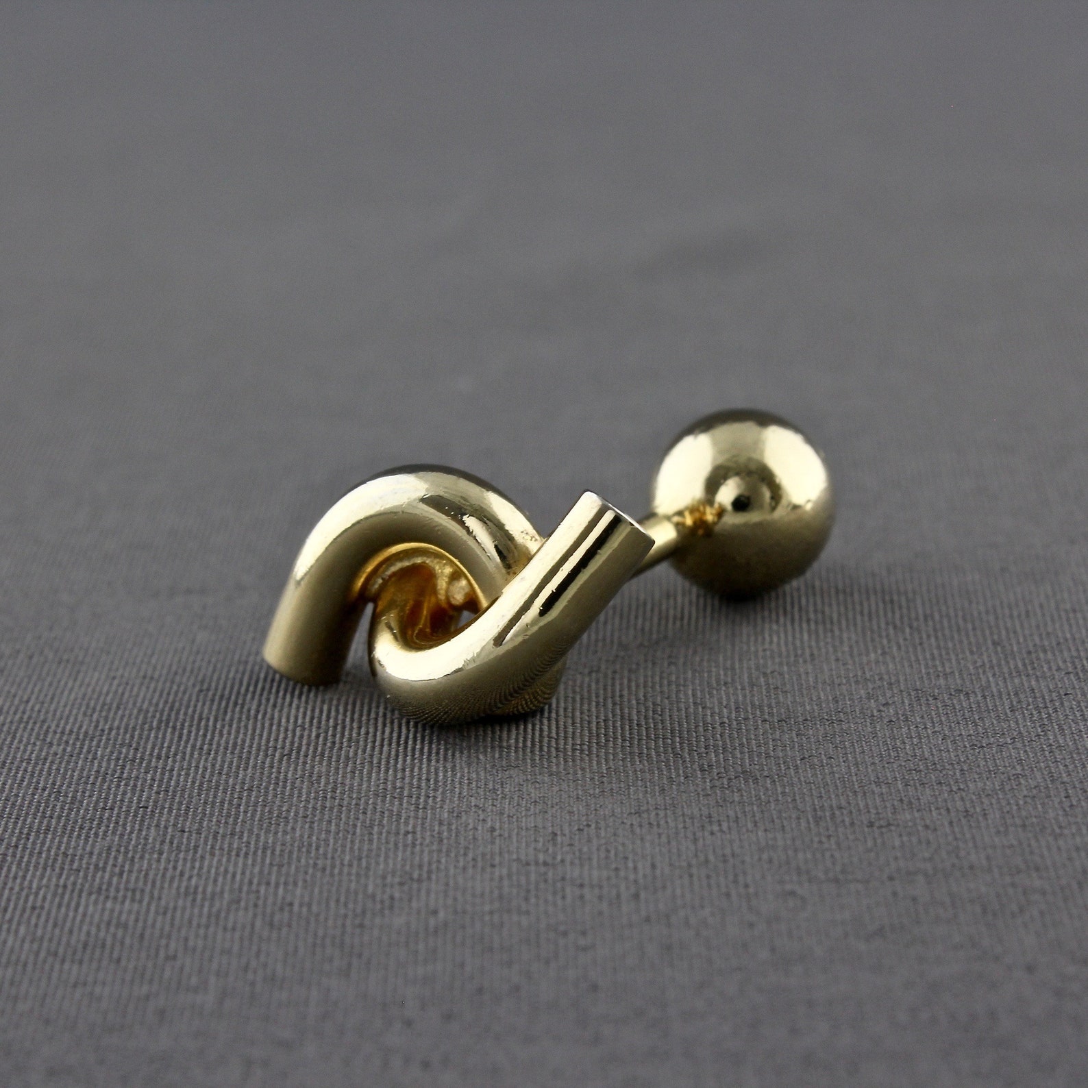 Vintage Swank Shiny Gold Tone Twisted Rods Knot Double Sided | Etsy