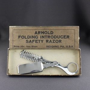 Vintage 1900s Arnold Folding Introducer Silver Double Edge Safety Razor ...