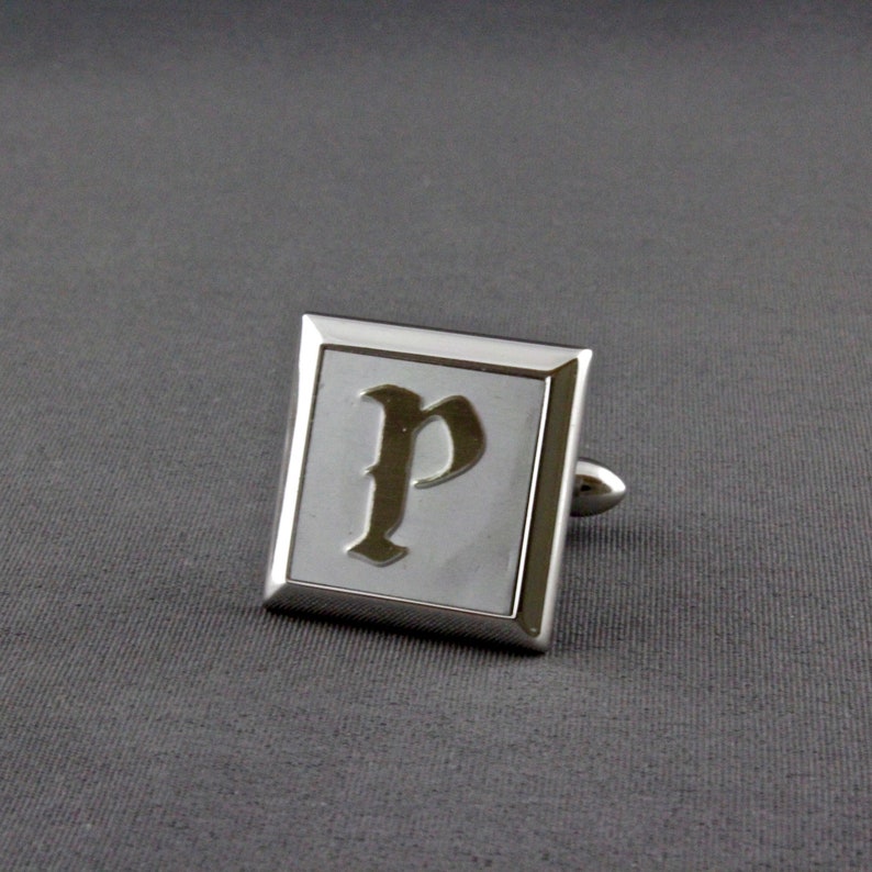 Vintage Swank Old English Font Initial P Cufflinks | Etsy