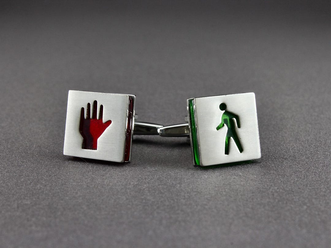Pedestrian Crosswalk Figural Signal Control Red Hand Stop Green Man Go ...