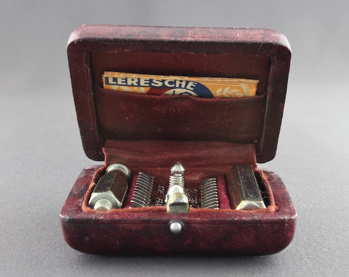 1937 LERESCHE Model #54 Open Combo 3 Piece Dual Edge Vintage Safety ...