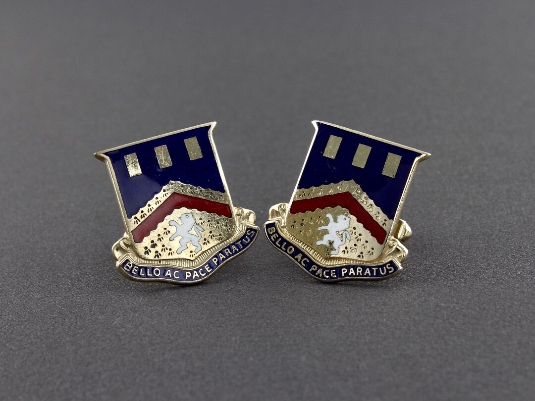 Vintage Swank US Army Unit Crest 112th Engineer Battalion Motto Bello ...