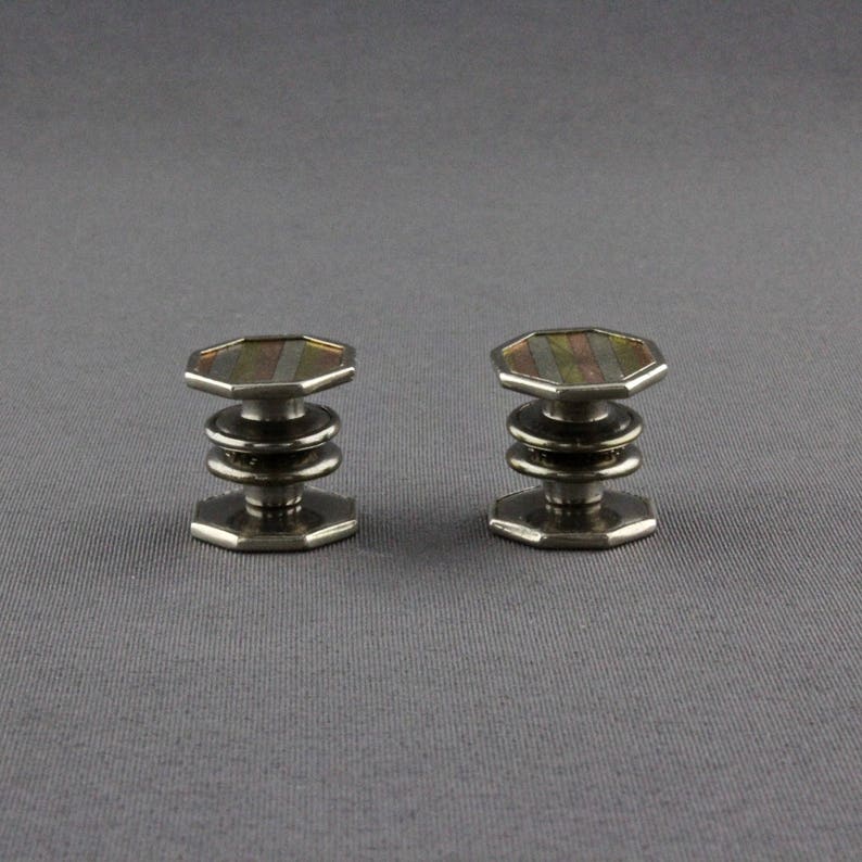 Vintage Art Deco Gld Silver Copper Tri Tone Octagon Engine - Etsy