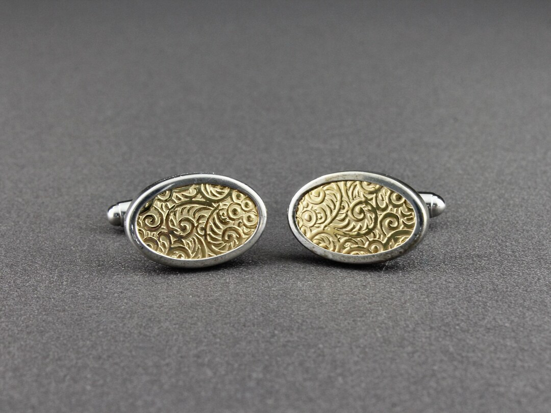 Vintage Barton Allan Ballou Sterling Silver and Vermeil Embossed Two ...