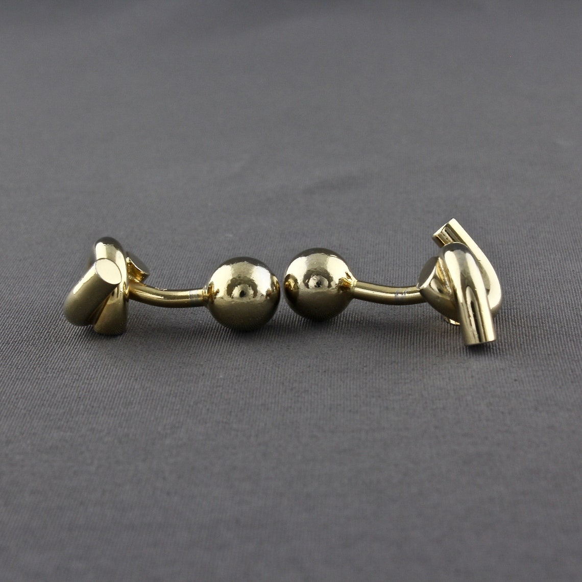 Vintage Swank Shiny Gold Tone Twisted Rods Knot Double Sided - Etsy