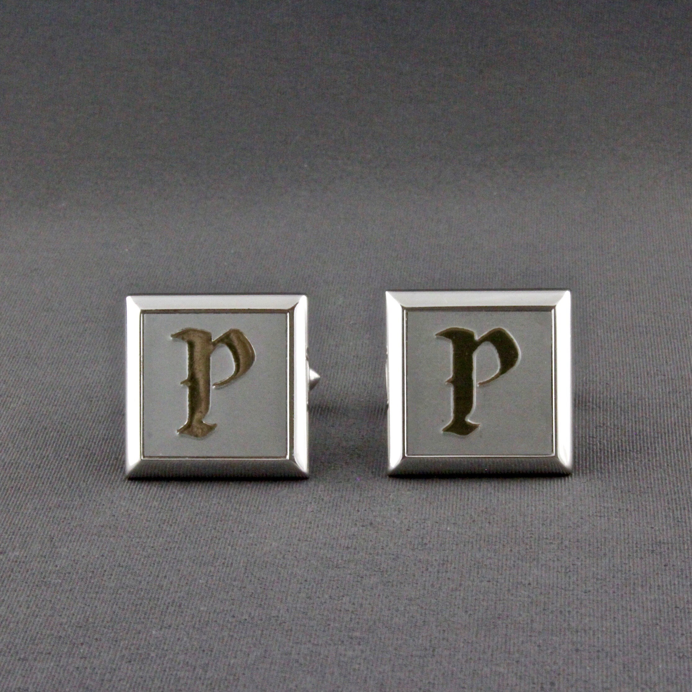 Vintage Swank Old English Font Initial P Cufflinks | Etsy