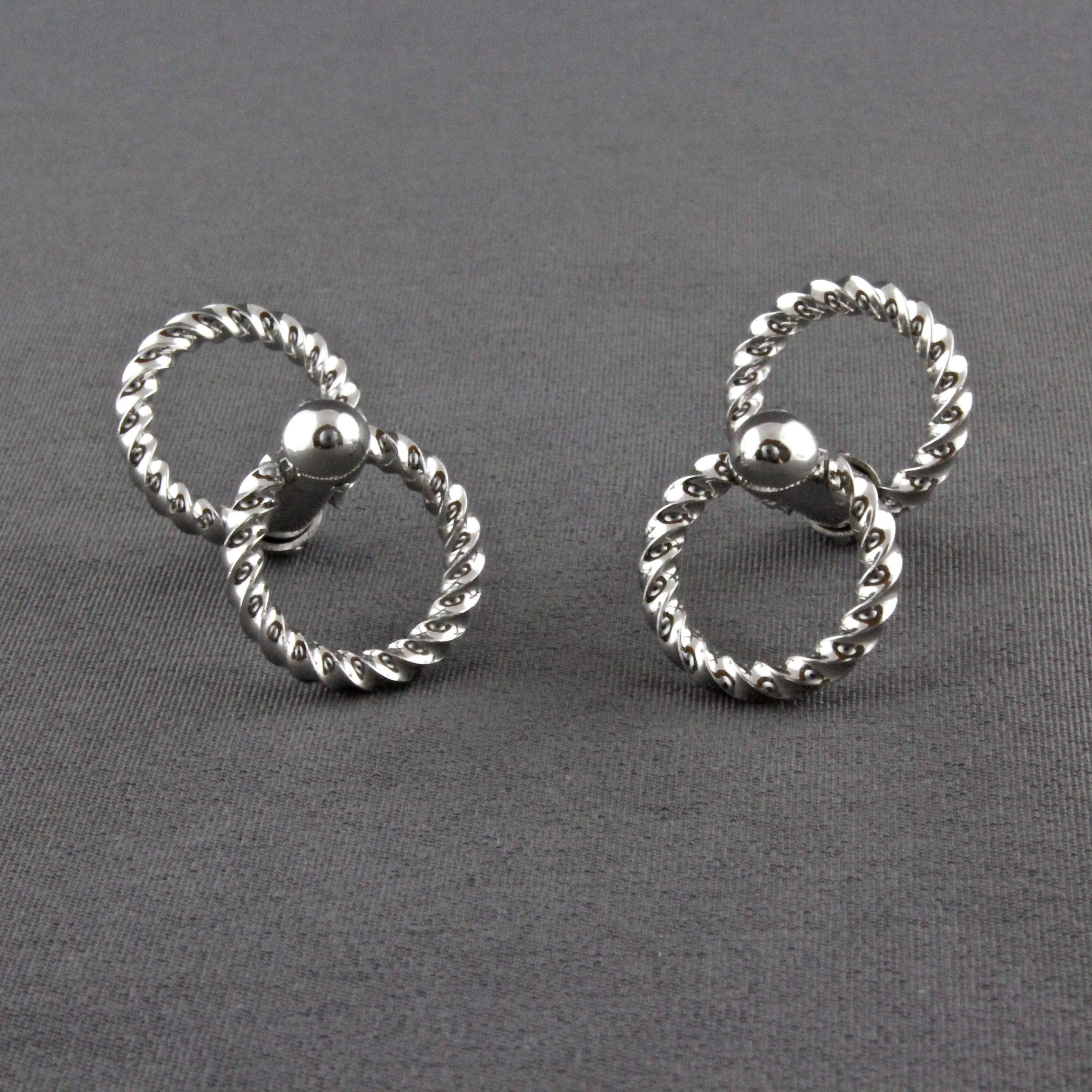 Vintage 800 Silver Art Deco Twisted Rope Design Double Sided - Etsy