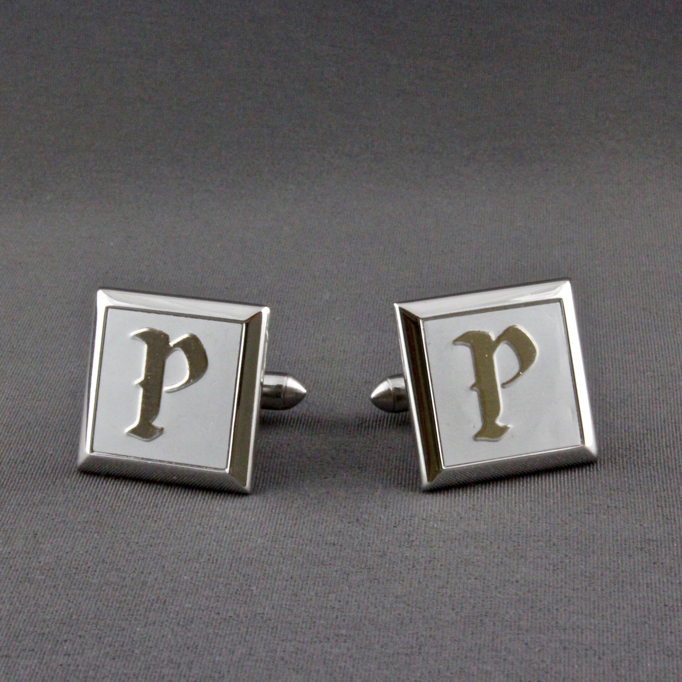 Vintage Swank Old English Font Initial P Cufflinks | Etsy