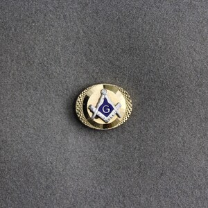 Vintage Masonic Freemason Square and Compass Two Tone and Blue Enamel ...