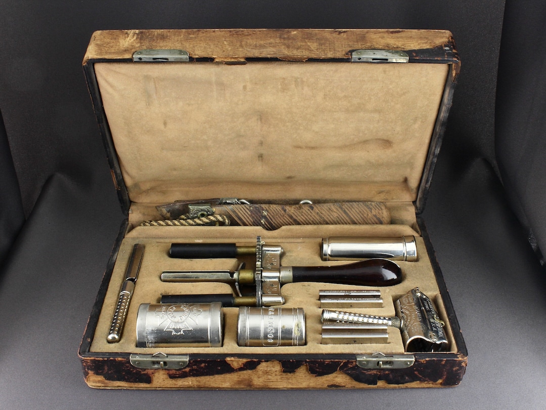 Vintage 1890s Kampfe Star SE Wedge Blade Safety Razor Strop Machine and ...