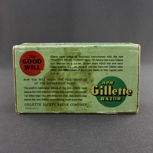 Vintage 1930s Gillette Goodwill Gold Double Edge Safety Razor and ...
