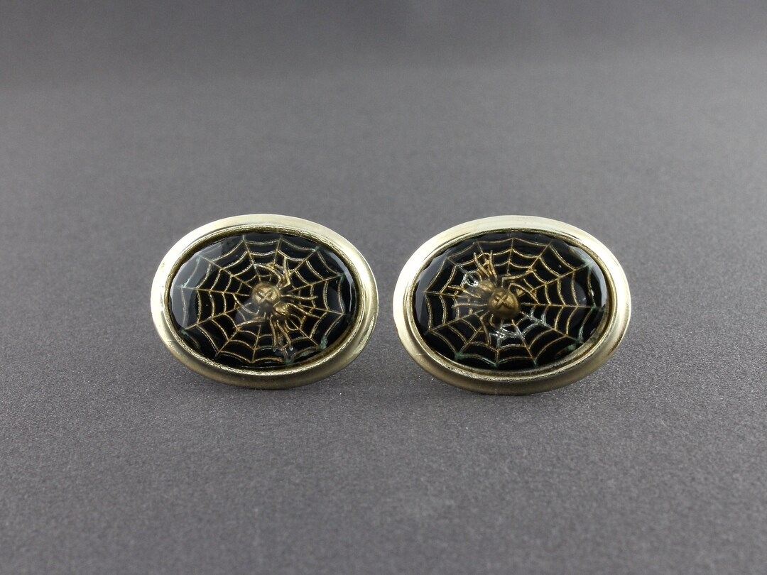 Vintage Large Cross Spider in a Web Reverse Painted Cut Crystal ...