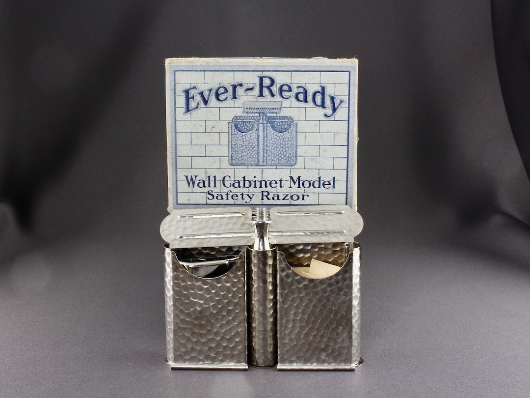 Vintage 1920s Ever-ready Wall Cabinet Model and Silver Single Edge ...