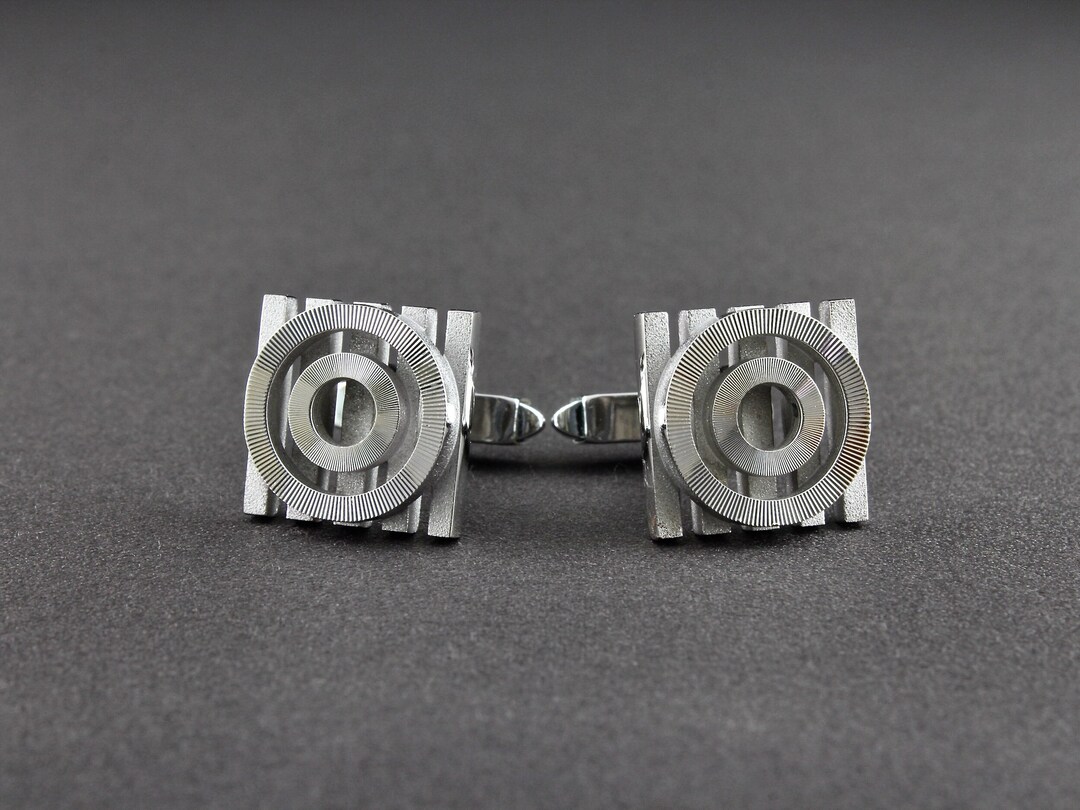 Vintage Pierre Balmain Paris France Line and Circle Diamond Cut Silver ...