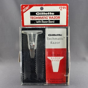 Vintage 1960s Gillette Techmatic Single Edge Safety Razor With ...