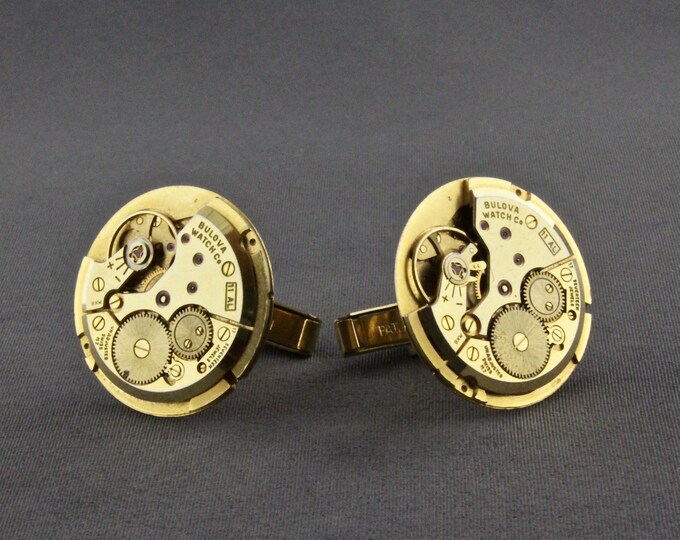 Vintage Bulova Watch Movement Parts Cufflinks - Etsy