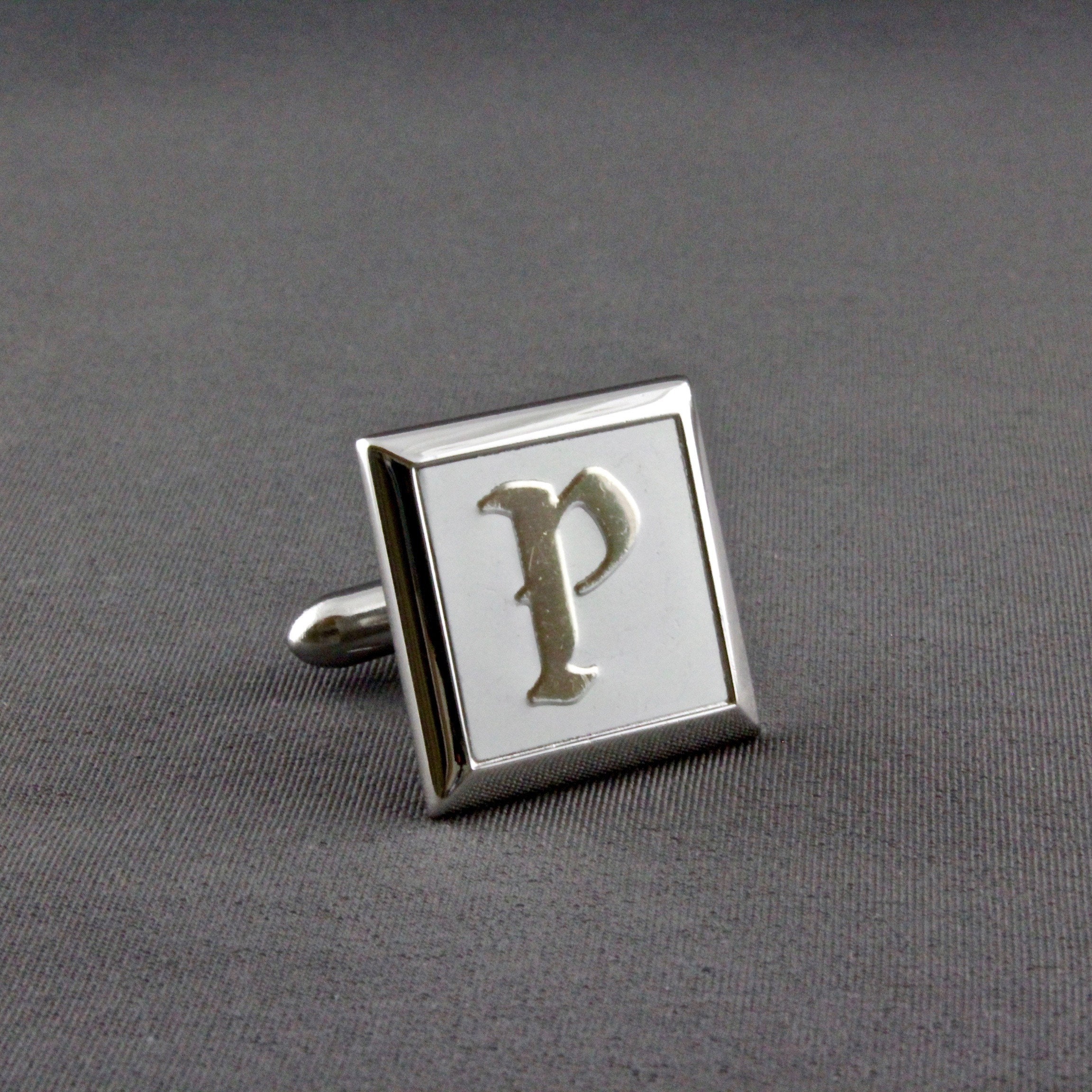 Vintage Swank Old English Font Initial P Cufflinks | Etsy