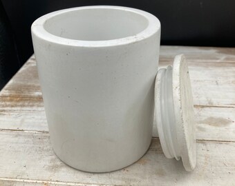 Concrete Canister With Lid Empty Concrete Storage Vessel Sealed Cement ...