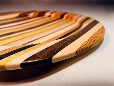 Hand Turned Laminated Wood Plate Unique One of a Kind - Etsy