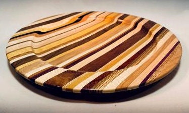 Hand Turned Laminated Wood Plate Unique One of a Kind - Etsy