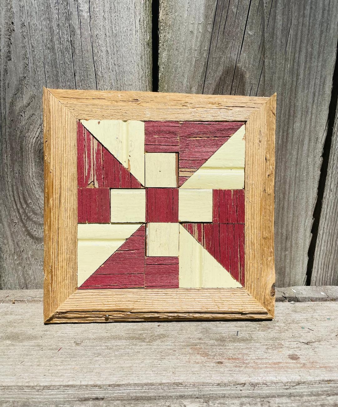 Propeller Pinwheel Quilt Block, Recycled Barn, Upcycle Wood, Historic ...